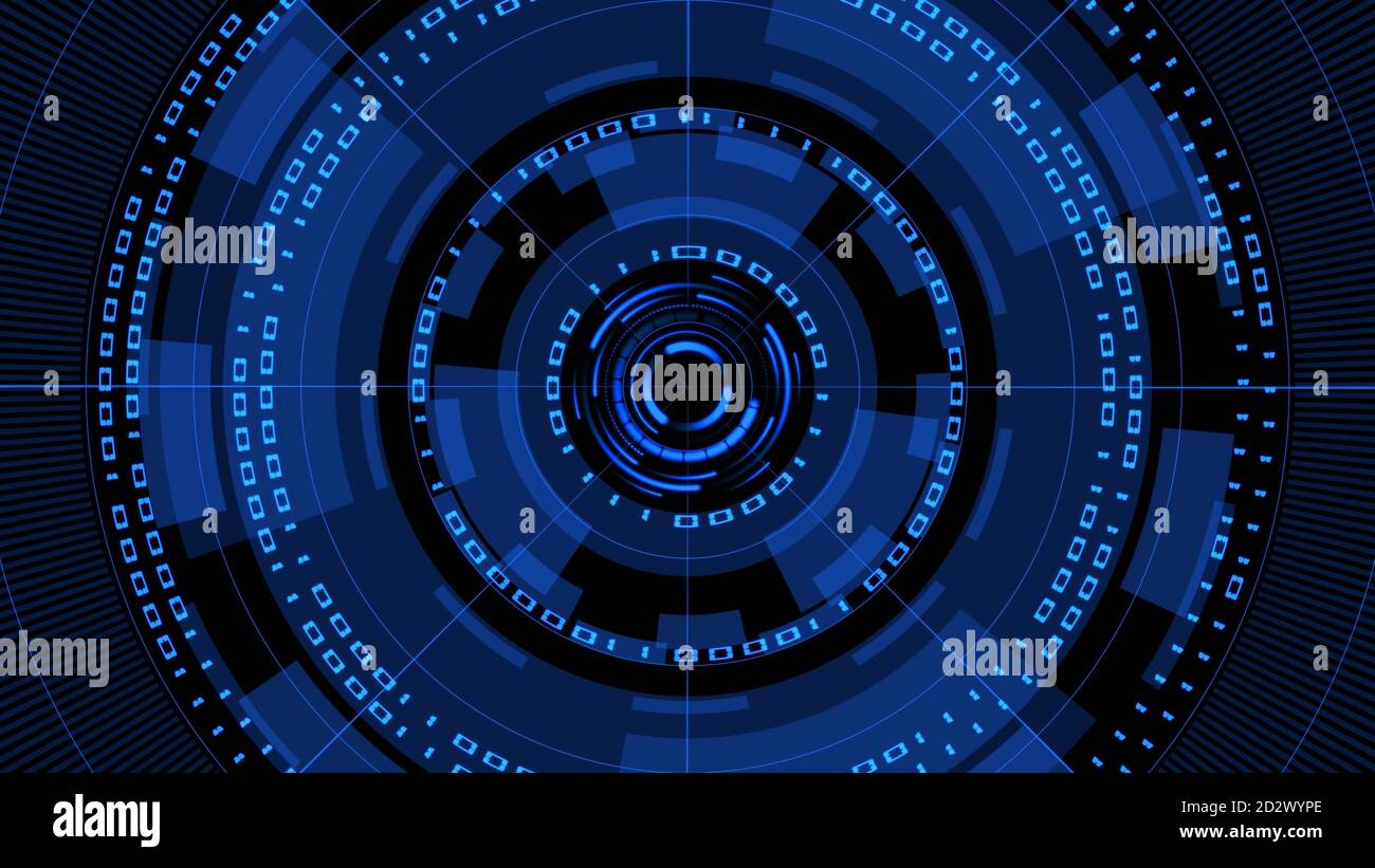 Abstract futuristic background of matrix style binary code built into HUD elements - digital ...