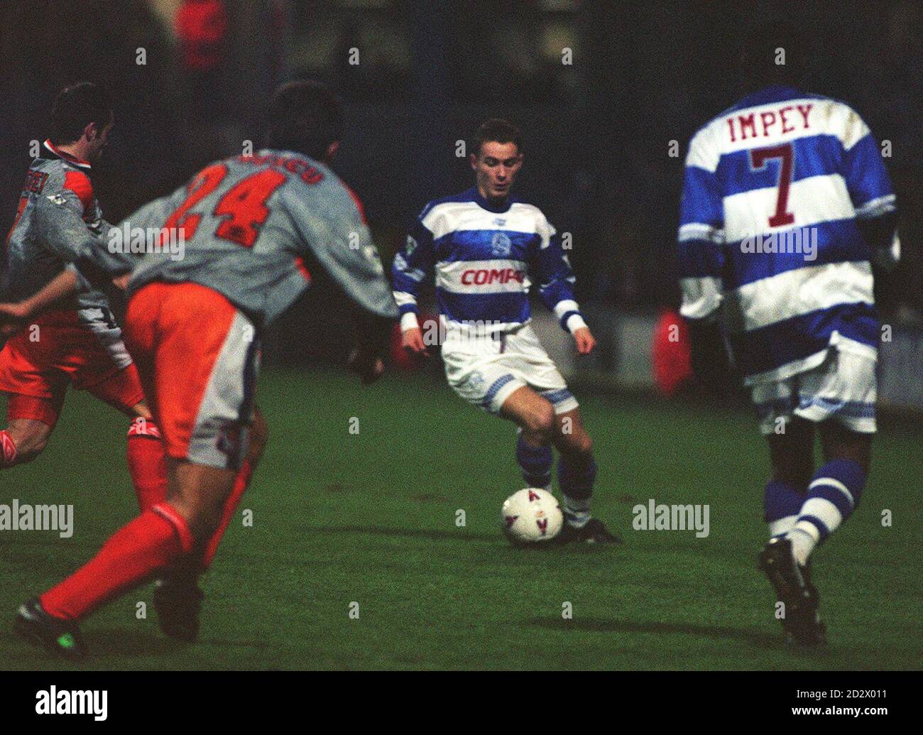 Qprs alan mcdonald approaches chelsea defence hi-res stock photography ...