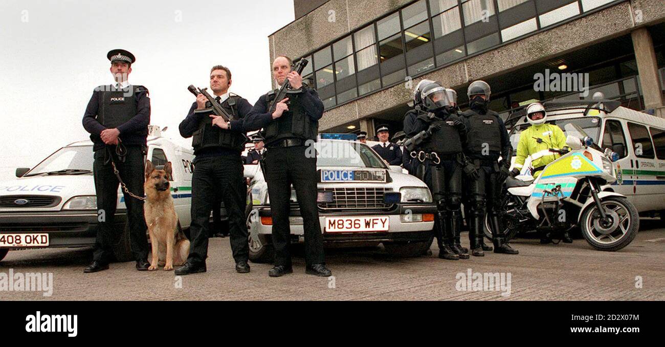 Members of the Merseyside Police operation "Goldwing" team who will be ...