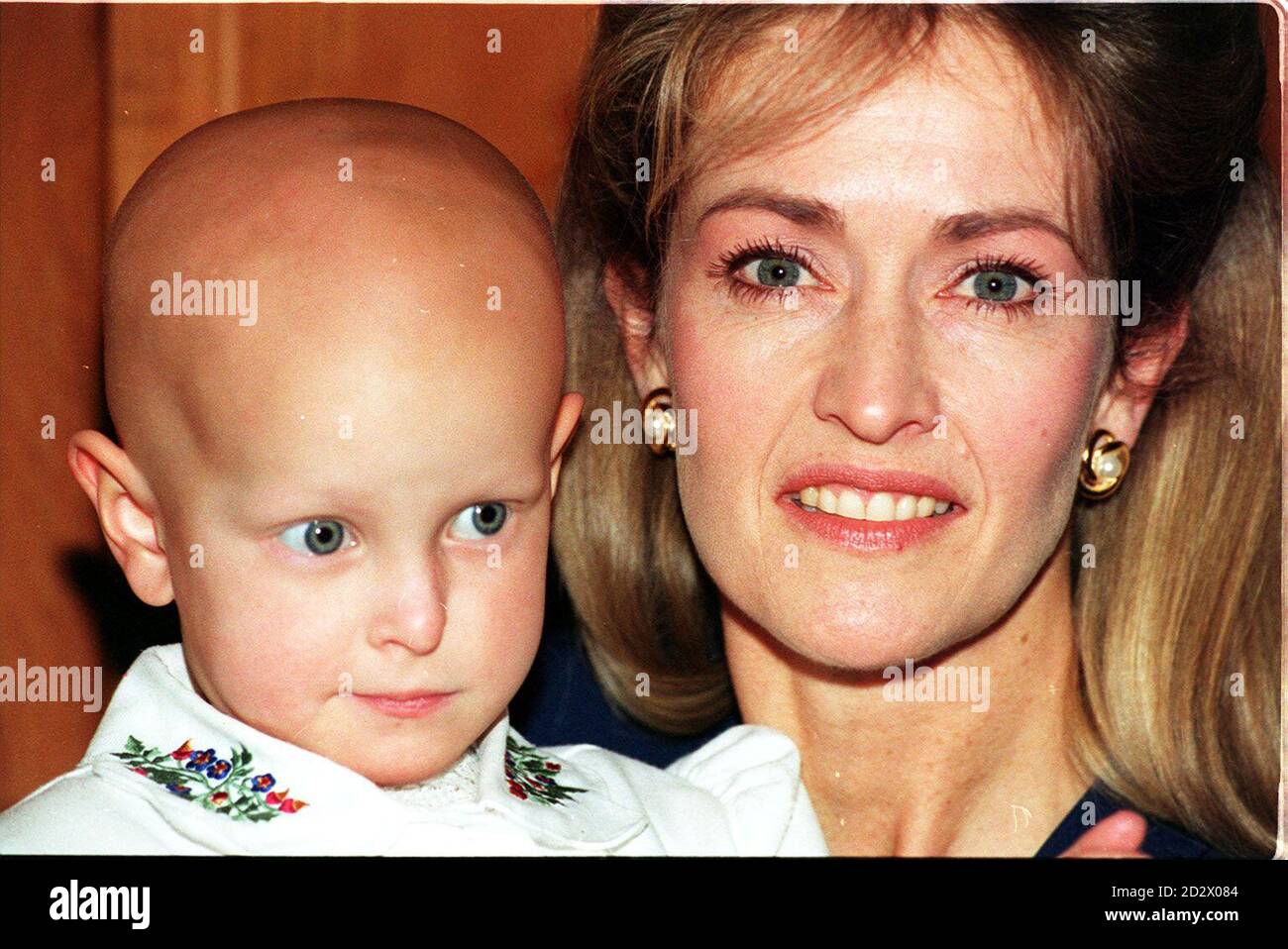 Lady Romsey with three-year-old Holly Newell, from Essex, who was ...