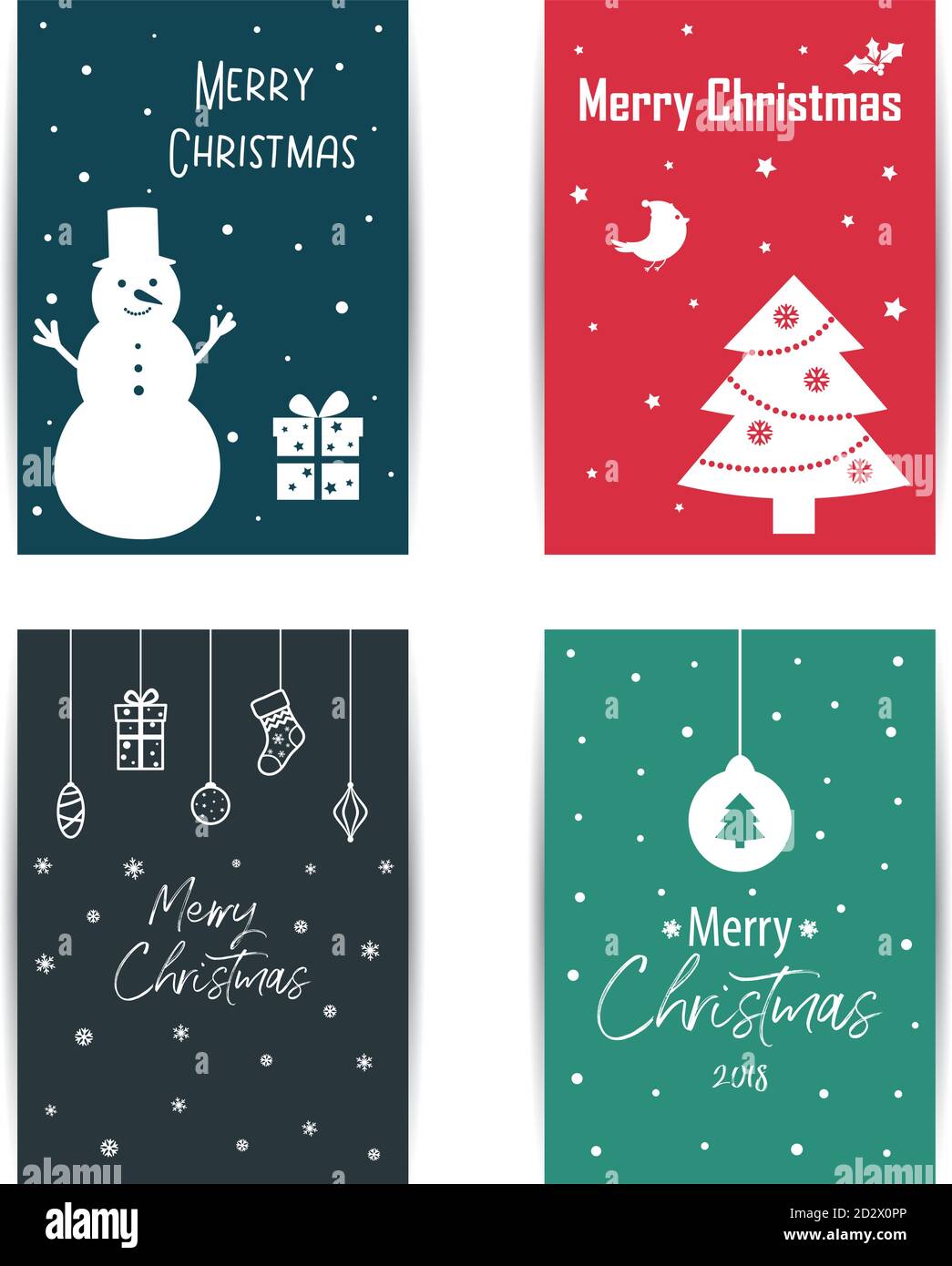 Christmas set cards hand Stock Vector Images - Alamy