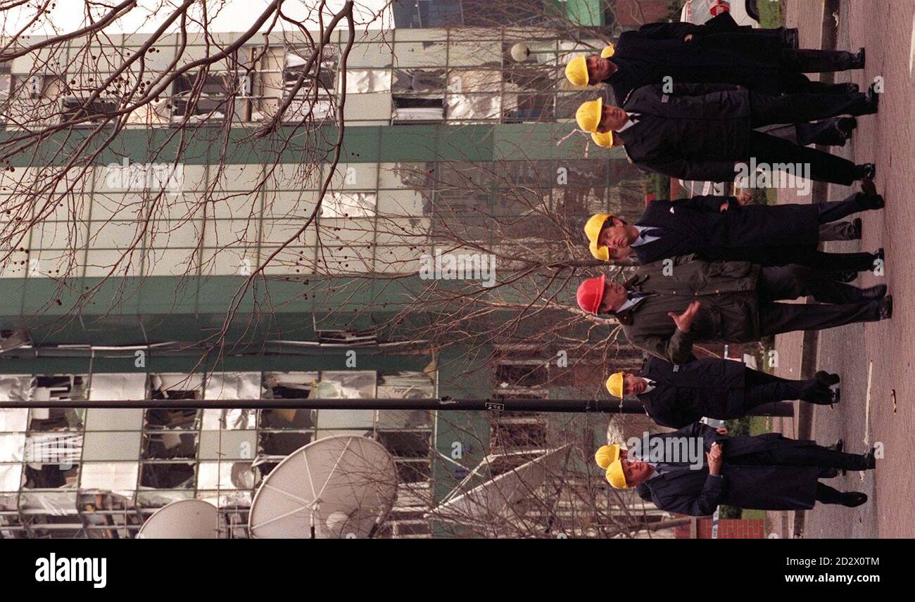 The Prince of Wales talks with Commander John Grieve, the head of the ...