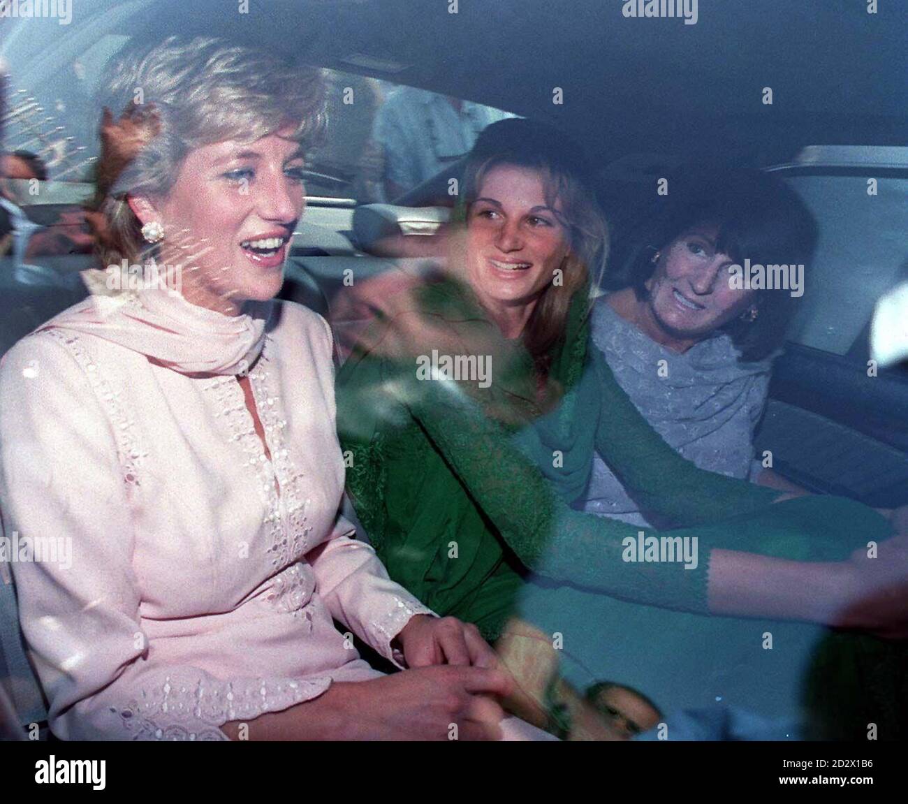 A laughing Princess of Wales leaves Lahore Airport in Pakistan today ...