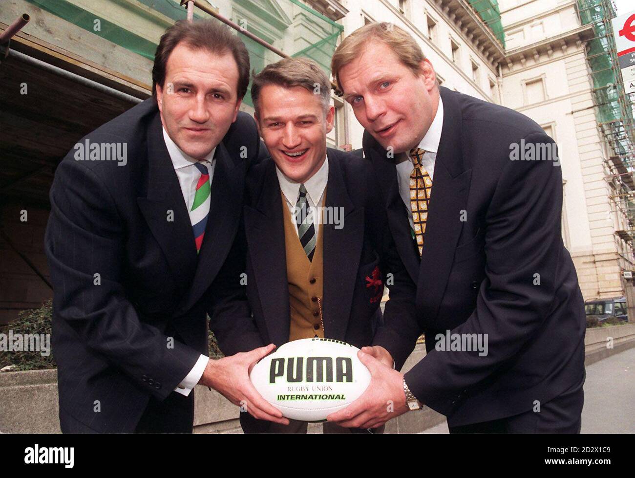Former international Rugby Union players Robert Norster (left), Richard ...