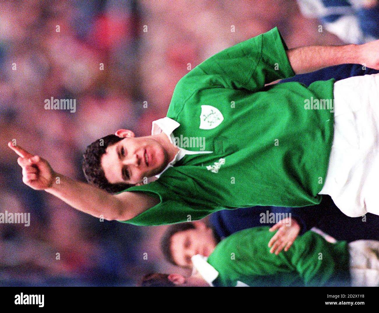Celebration for Ireland's debutant full back Simon Mason after his team ...