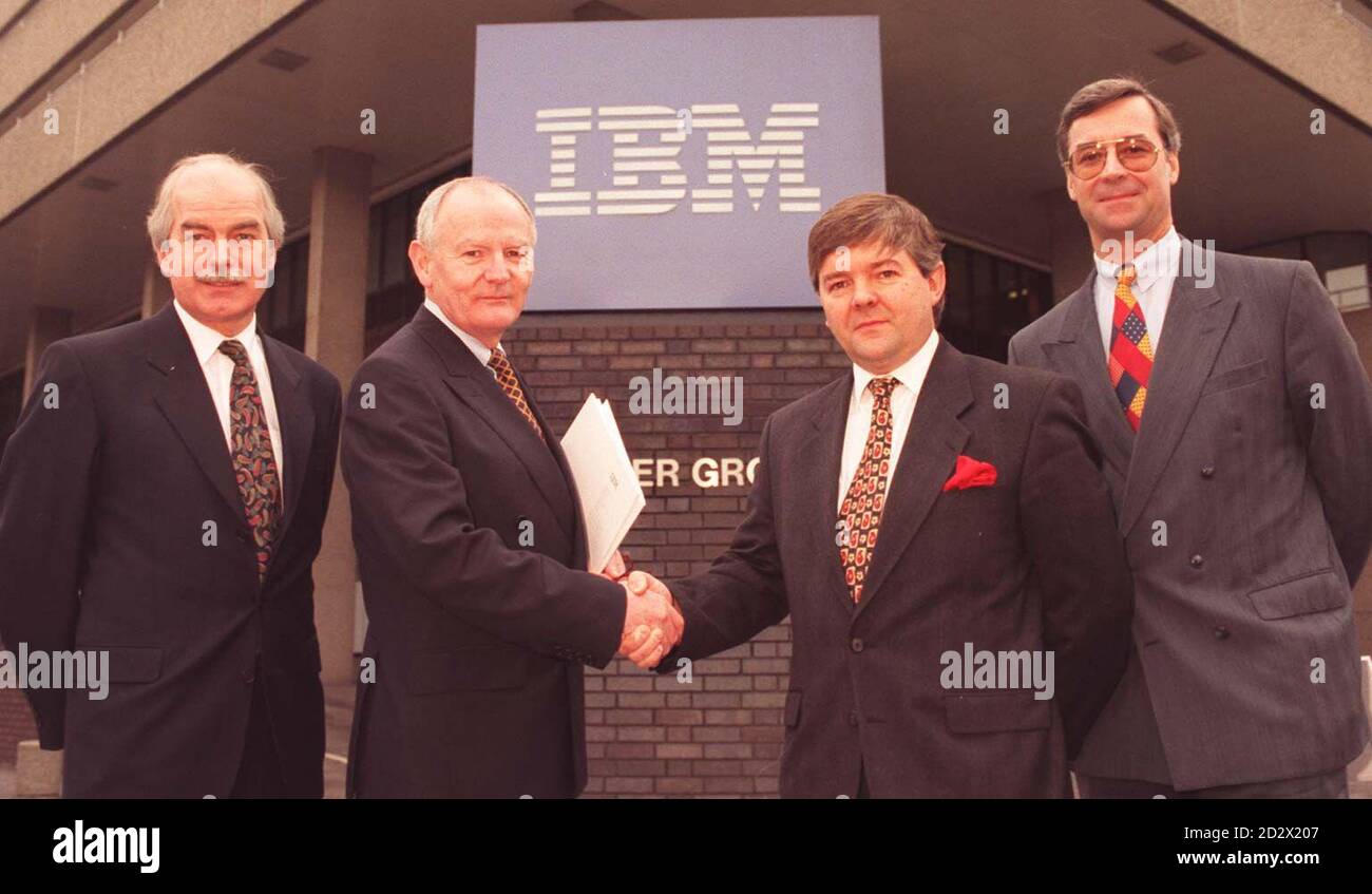 From left: Brian Selwood, director IBM UK Services; Barrie Morgans ...