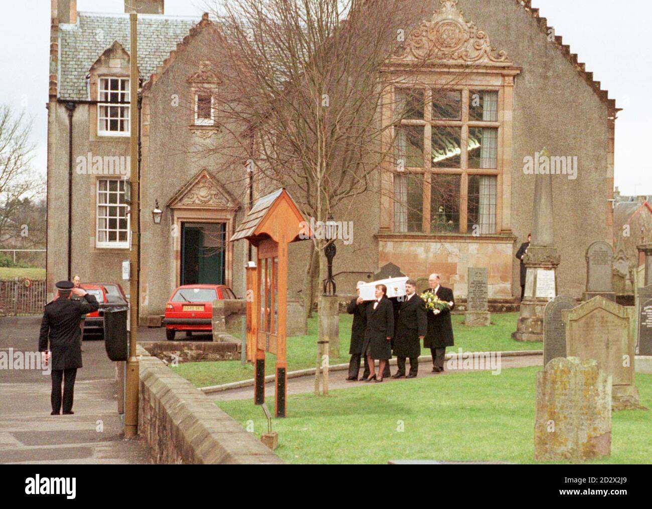 The coffin of Hannah Scott is carried from Dunblane Cathedral after her ...