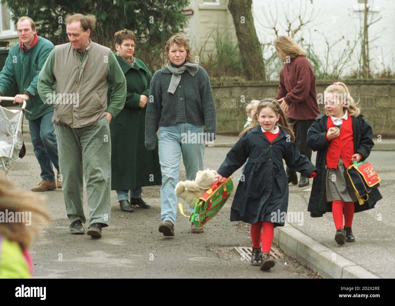 Children arrive back at Dunblane Primary School this after the Dunblane ...