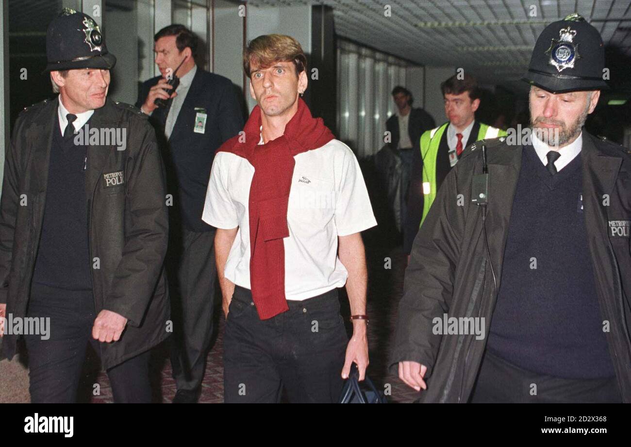 Robert Lock leaves Heathrow Airport after his arrival from Bangkok, where he has been held for ...