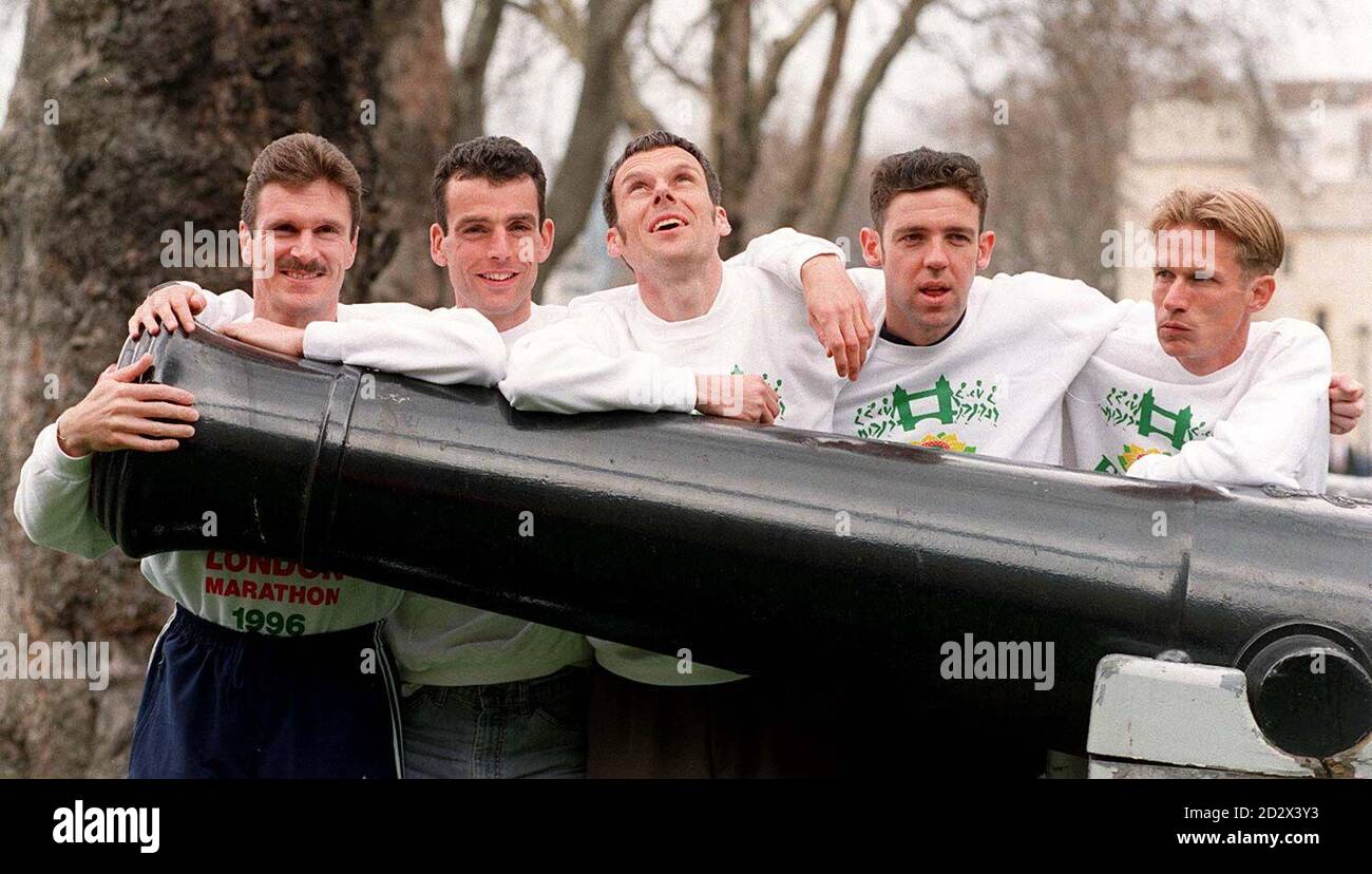 Top British marathon runners wait for the starting gun to fire for this ...