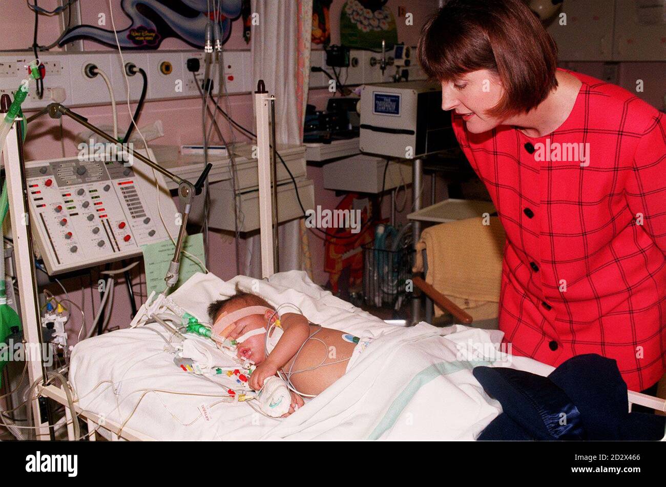 Labour Shadow Health Secretary Harriet Harman studies the progress of ...