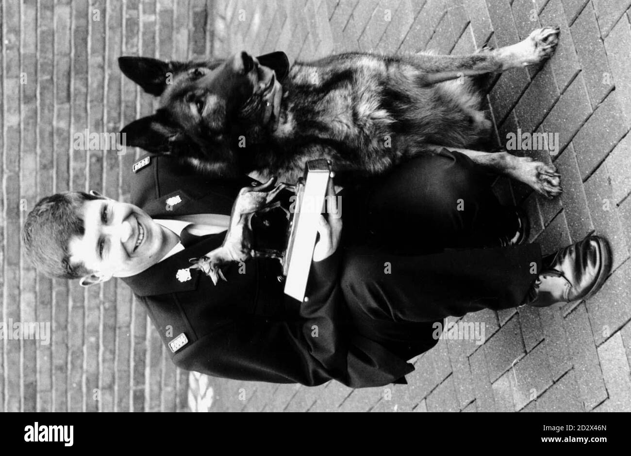 Poilce photo of award-winning West Yorkshire police dog Bruce with his ...