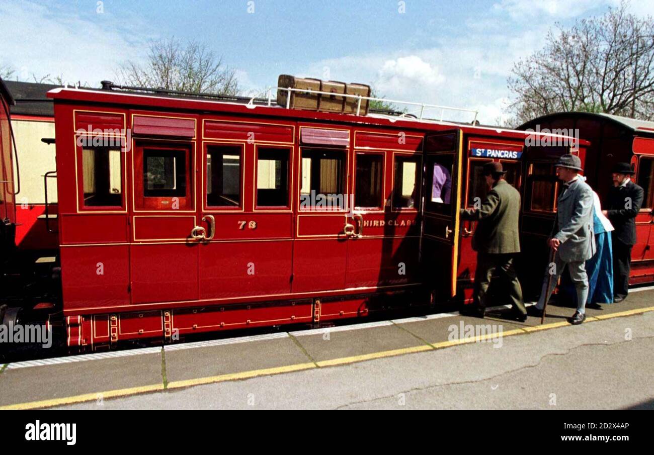 The restored railway carriage, which spent most of its life as part of ...