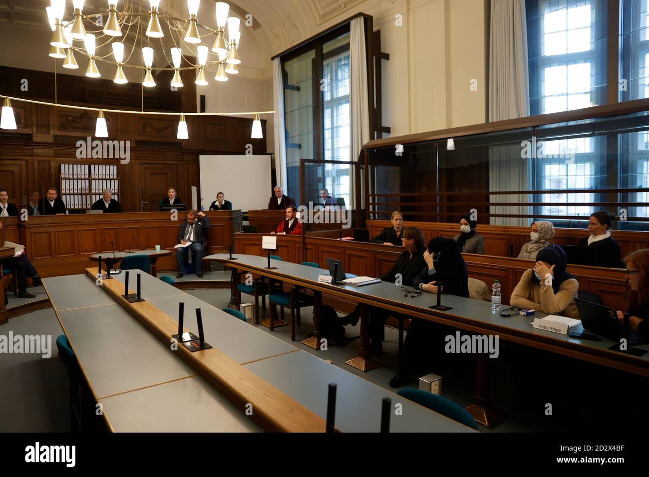 Berlin, Germany. 07th Oct, 2020. A general view shows the courtroom at ...