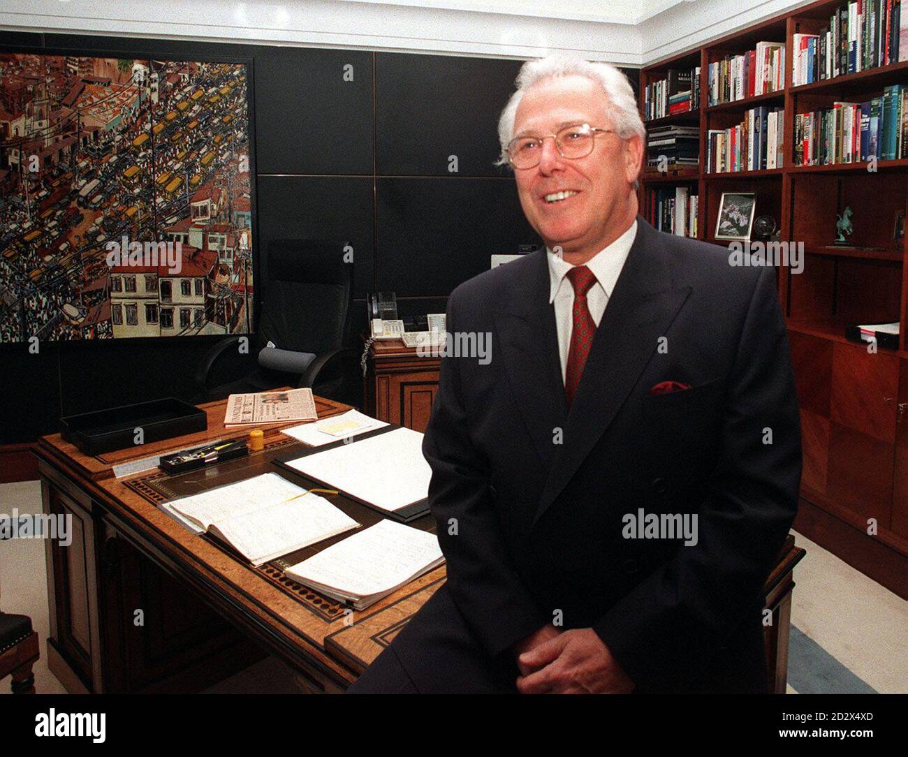 John Jennings CBE, chairman of Shell, inside his office on London's ...