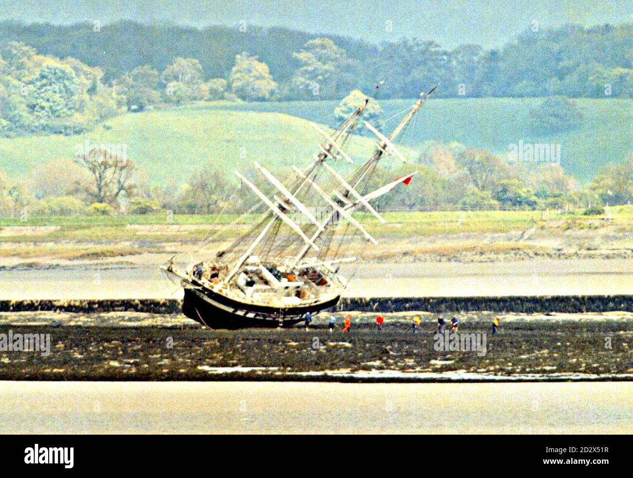 "Royalist" aground in the Severn estuary three miles from the Severn ...