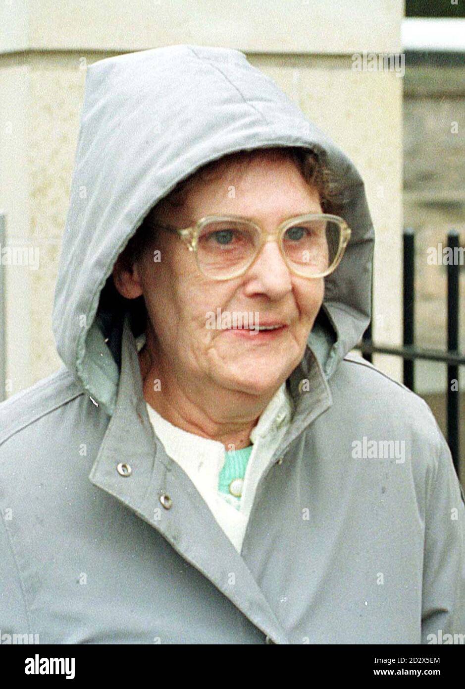 Agnes Watt, the mother of Thomas Hamilton, arriving for the second day of the Dunblane Inquiry ...