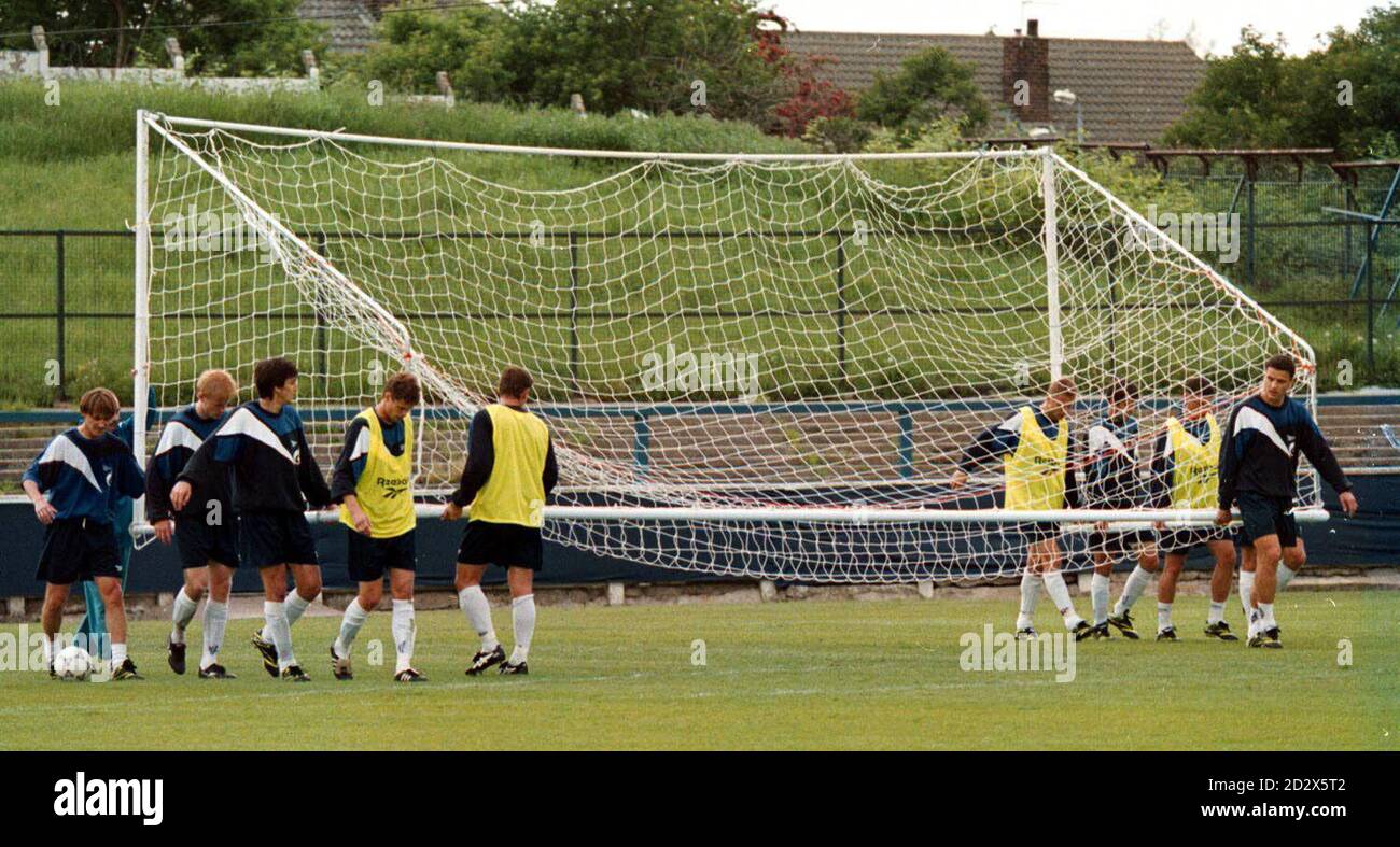 A case of moving the goal posts..?. The Russian squad prepare to start ...