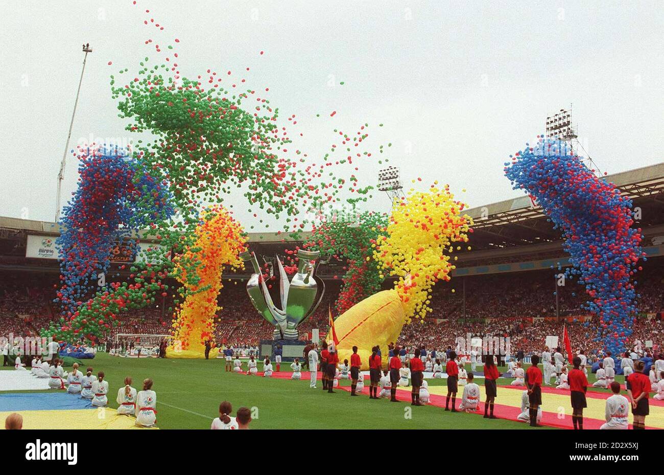 Thousands of balloons are released to mark the start of Euro 96 at ...