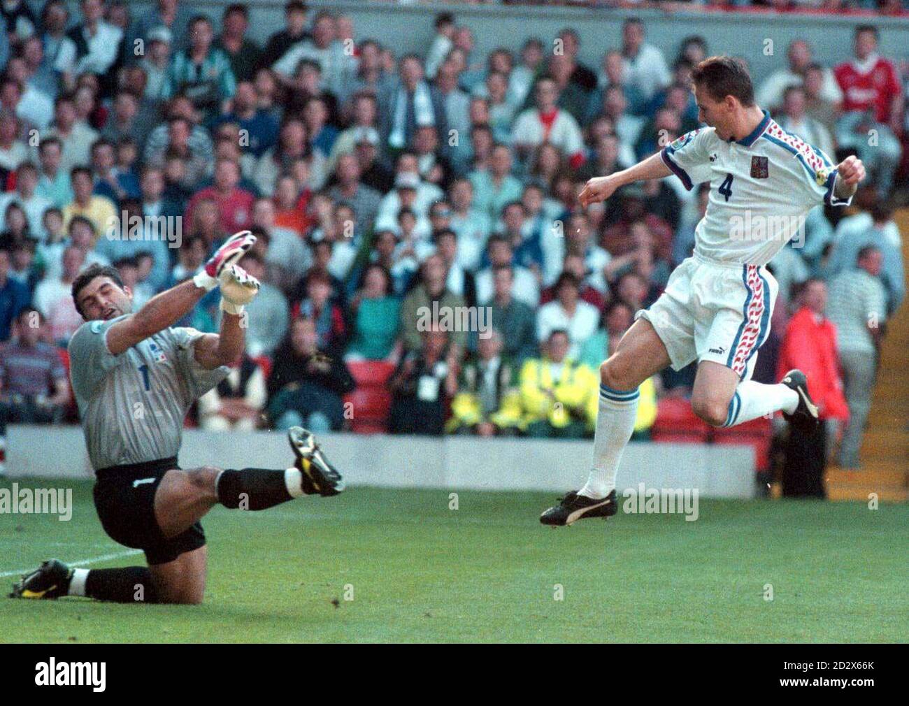 Czech Republic V Italy. Italys keeper Angelo Peruzzi is beaten by ...