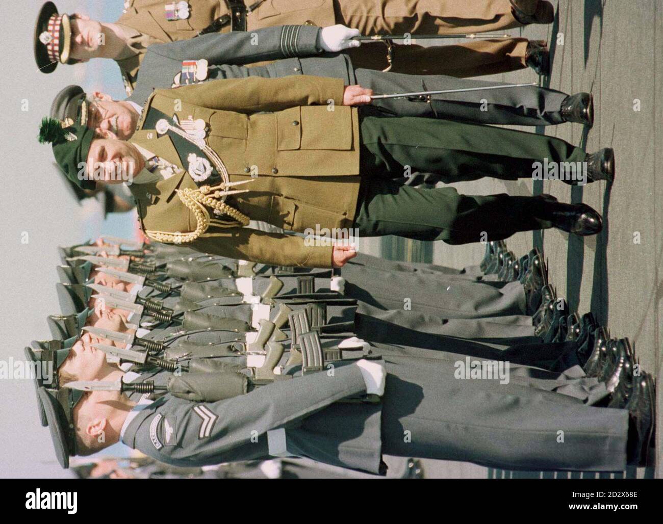 The Duke of York inspects RAF personnel at RAF Aldergrove during a one ...