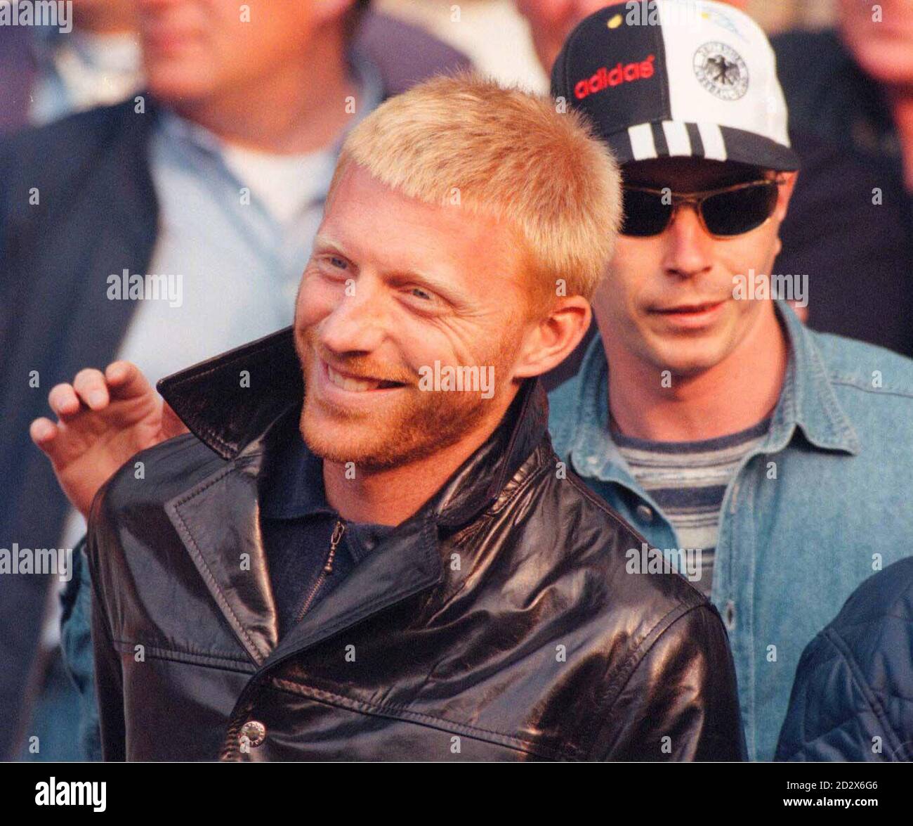 Tennis champion boris becker watches germany italy euro 96 clash hi-res ...