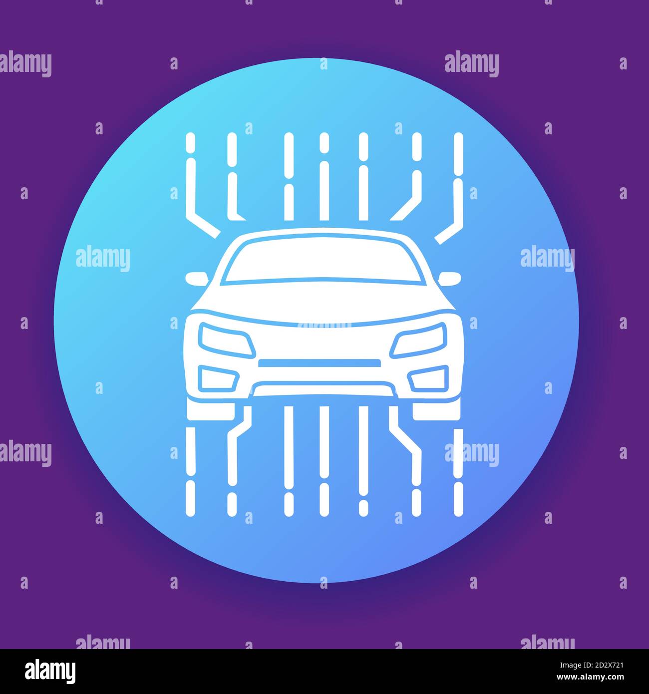 Icon smart car. Front view vehicle . Flat vector illustration Stock ...