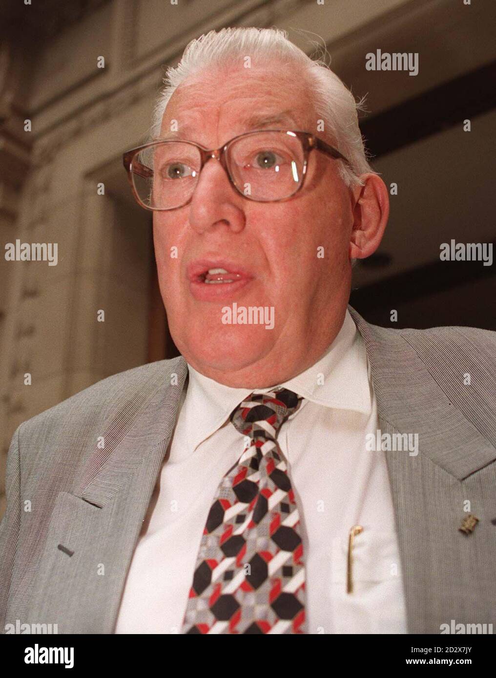 Democratic Unionist leader Rev Ian Paisley arrives at a London TV ...