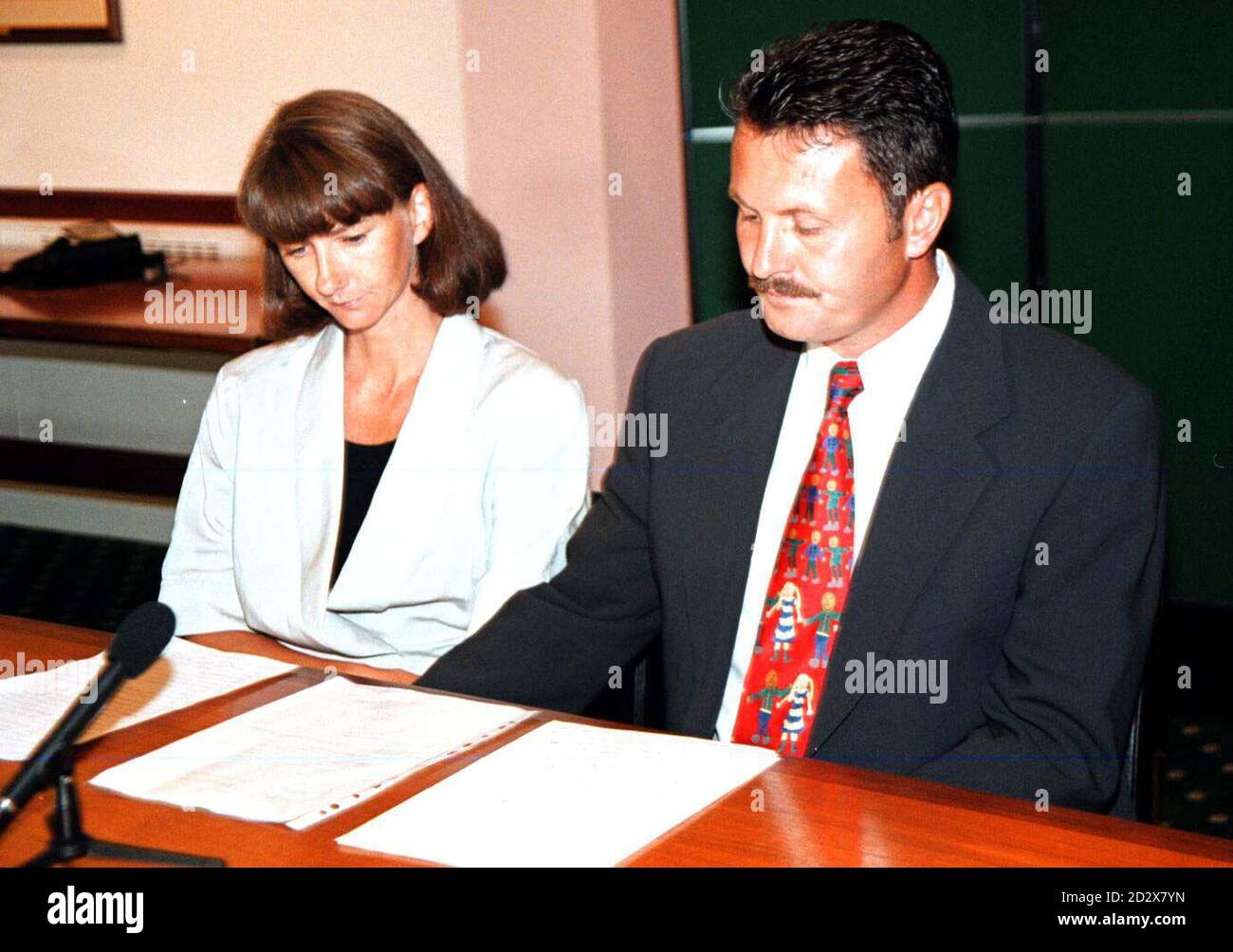 Julie and Christopher Hook, at a news conference at Cheshire police HQ ...