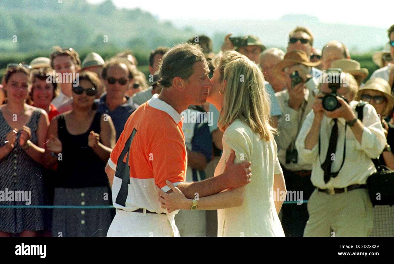 HRH The Prince of Wales kisses Lady Romsey after she had presented the ...
