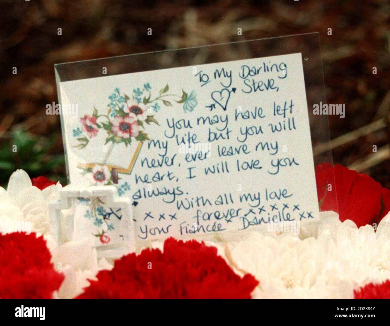 The card left on the flowers from Danielle Cable to her road rage ...