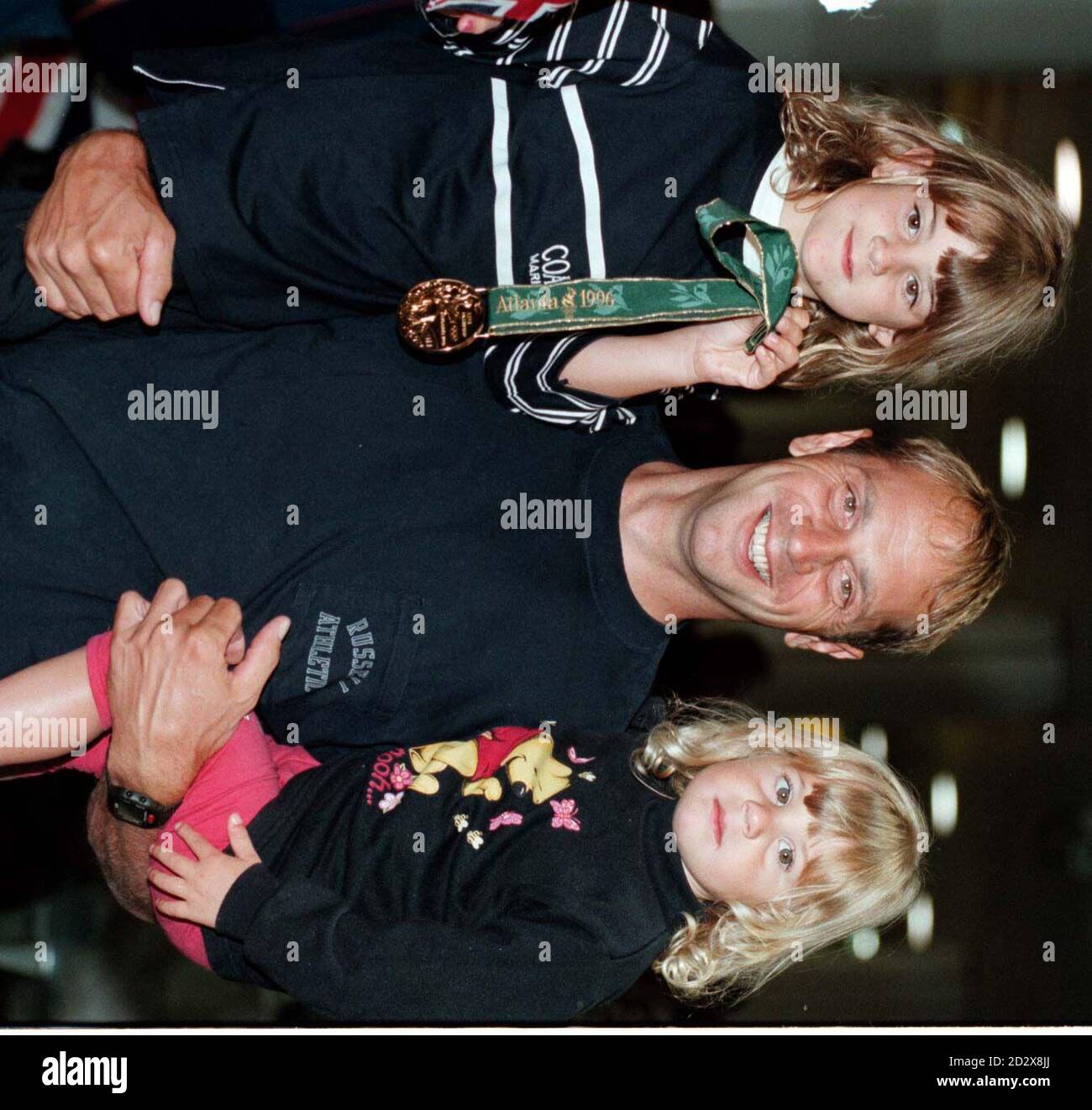 Olympic gold medallist rower Steven Redgrave arrives at Gatwick with ...
