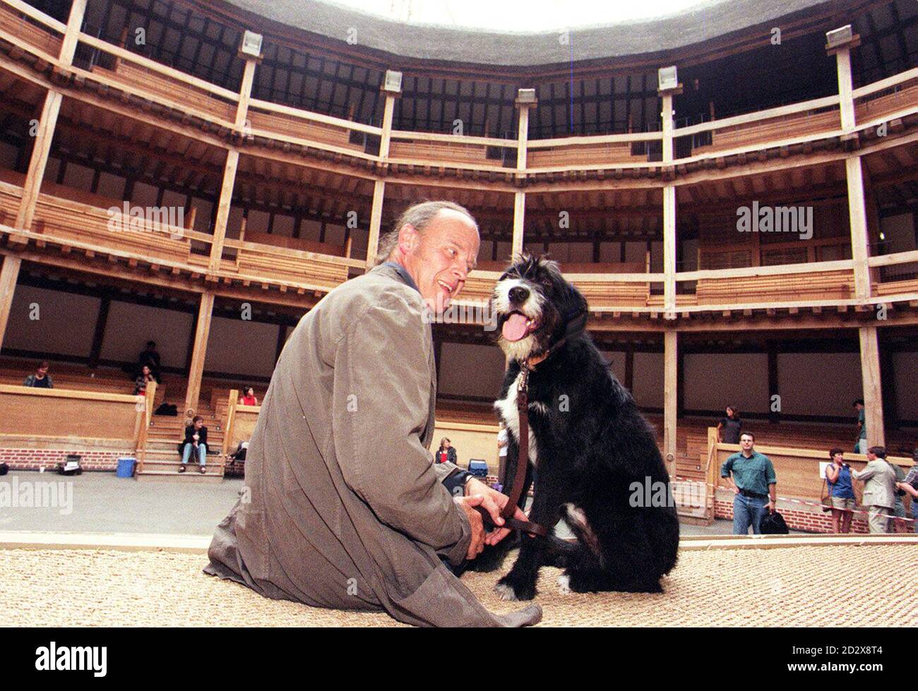 Actor Jim Bywater, who plays Launce in the Globe theatre's performance ...