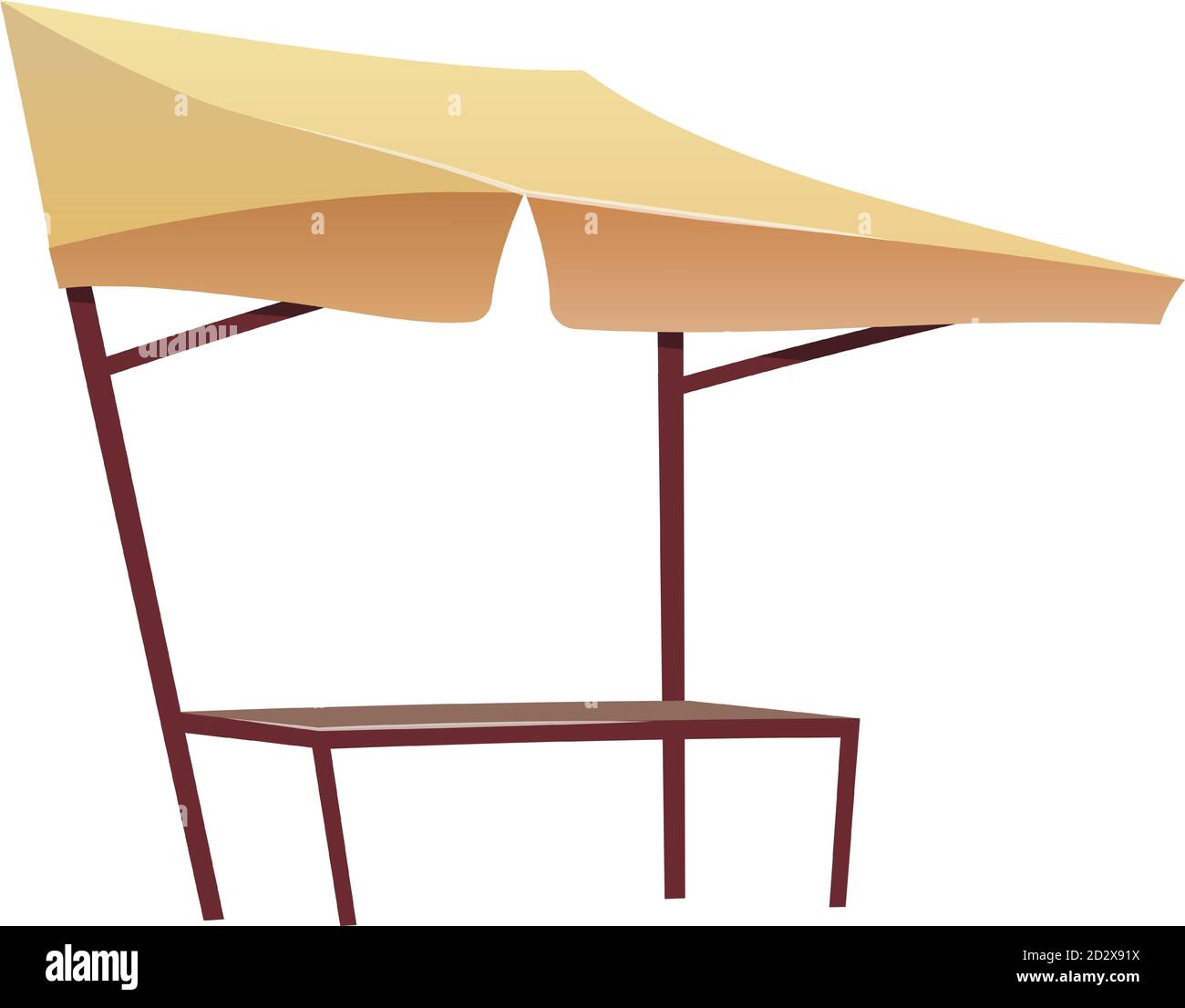 Outdoor market awning cartoon vector illustration. Empty street ...