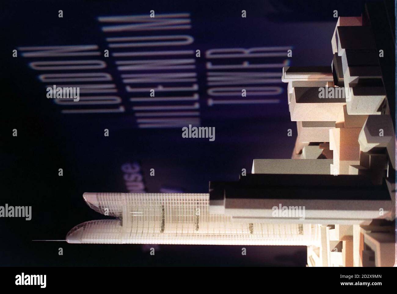 A model of the planned London Millennium Tower unveiled at a news ...