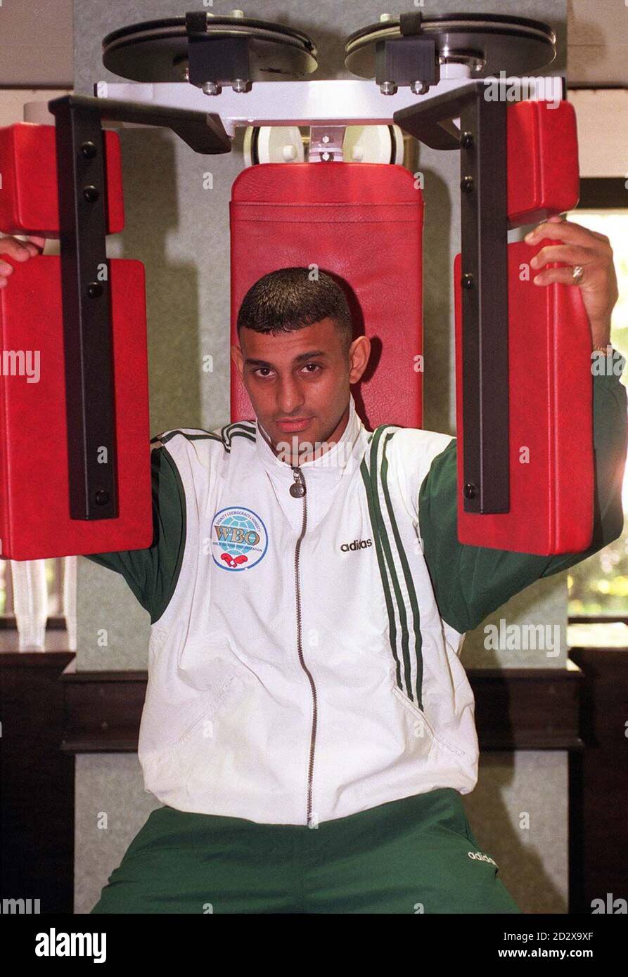 WBO featherweight champion Prince Naseem Hamed works out at a London ...
