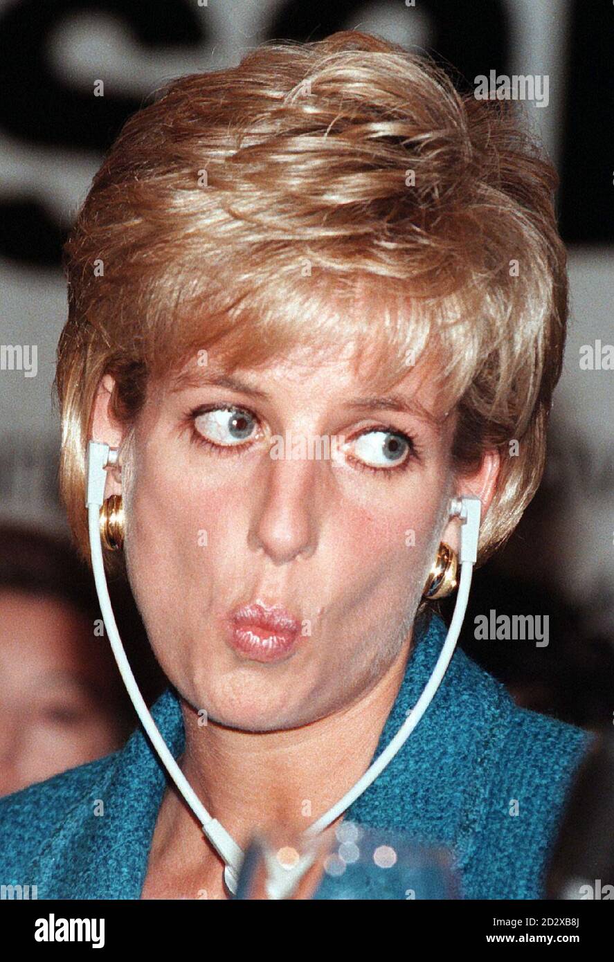Diana the Princess of Wales, listen's to the speeches at the Pio Manzu ...