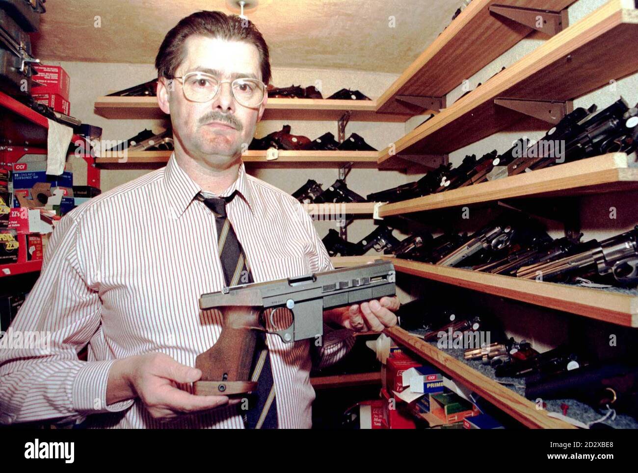 Roger Francis, owner of South Yorkshire Shooting Supplies, holding a ...