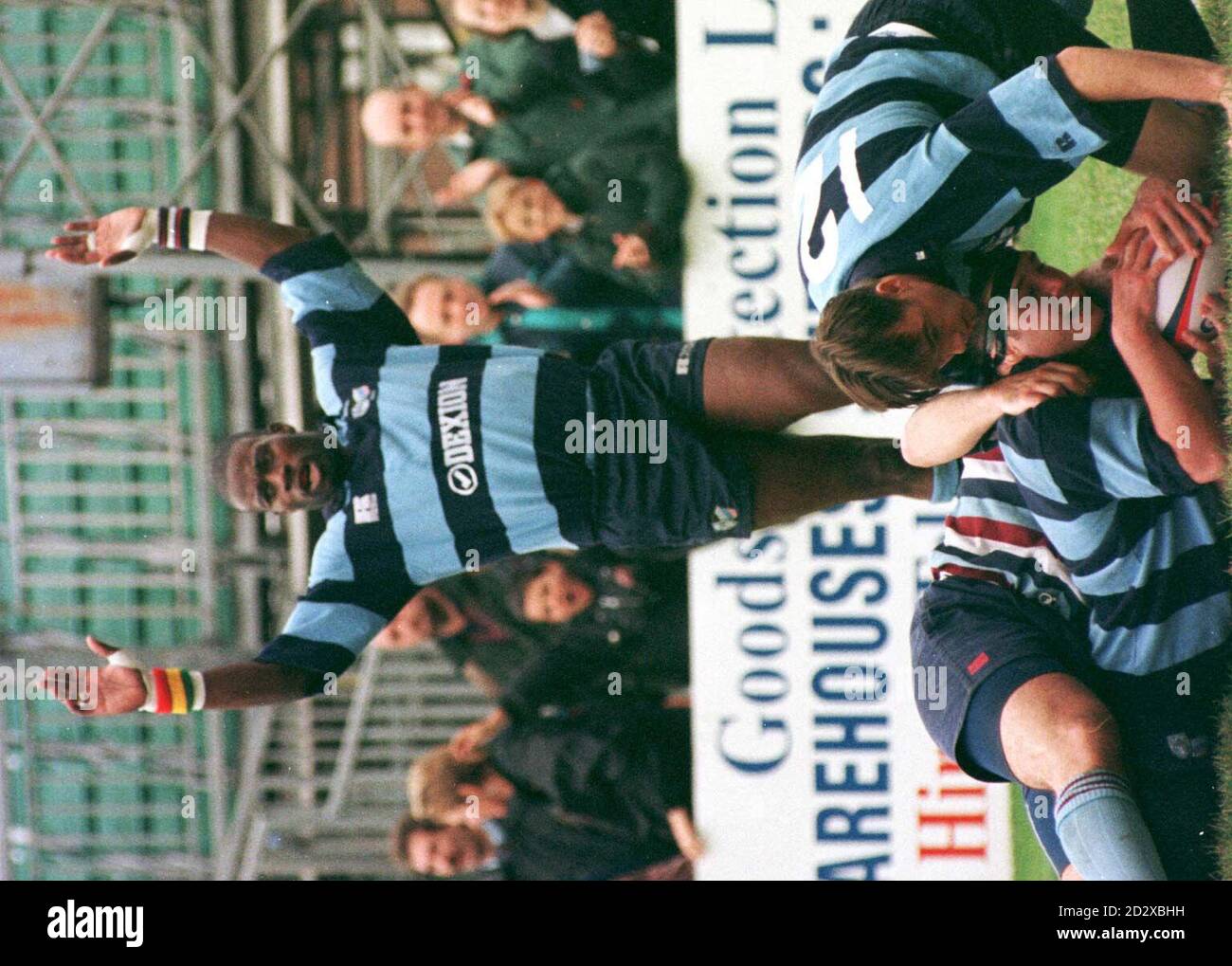 Martin Offiah raises his arms in appreciation of team-mate Paul ...