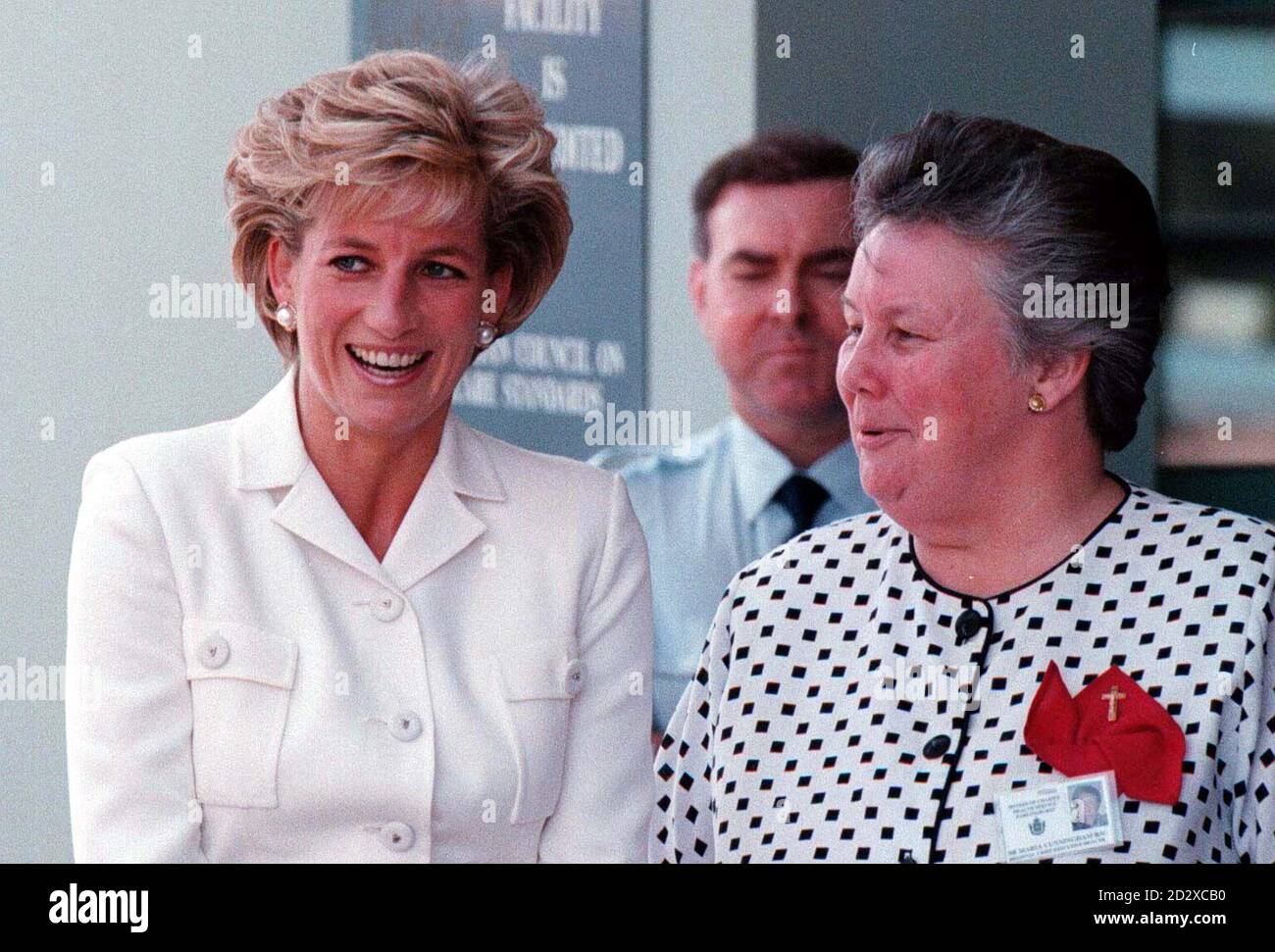 Diana, the Princess of Wales, with Sister Maria Cunningham at the ...