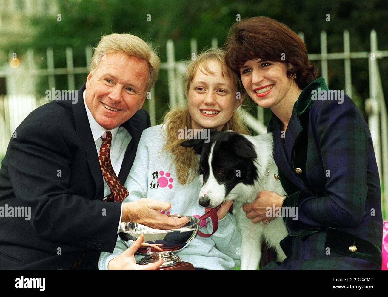 Celebrities David Hamilton and Rosemarie Ford with Poppet, a border ...