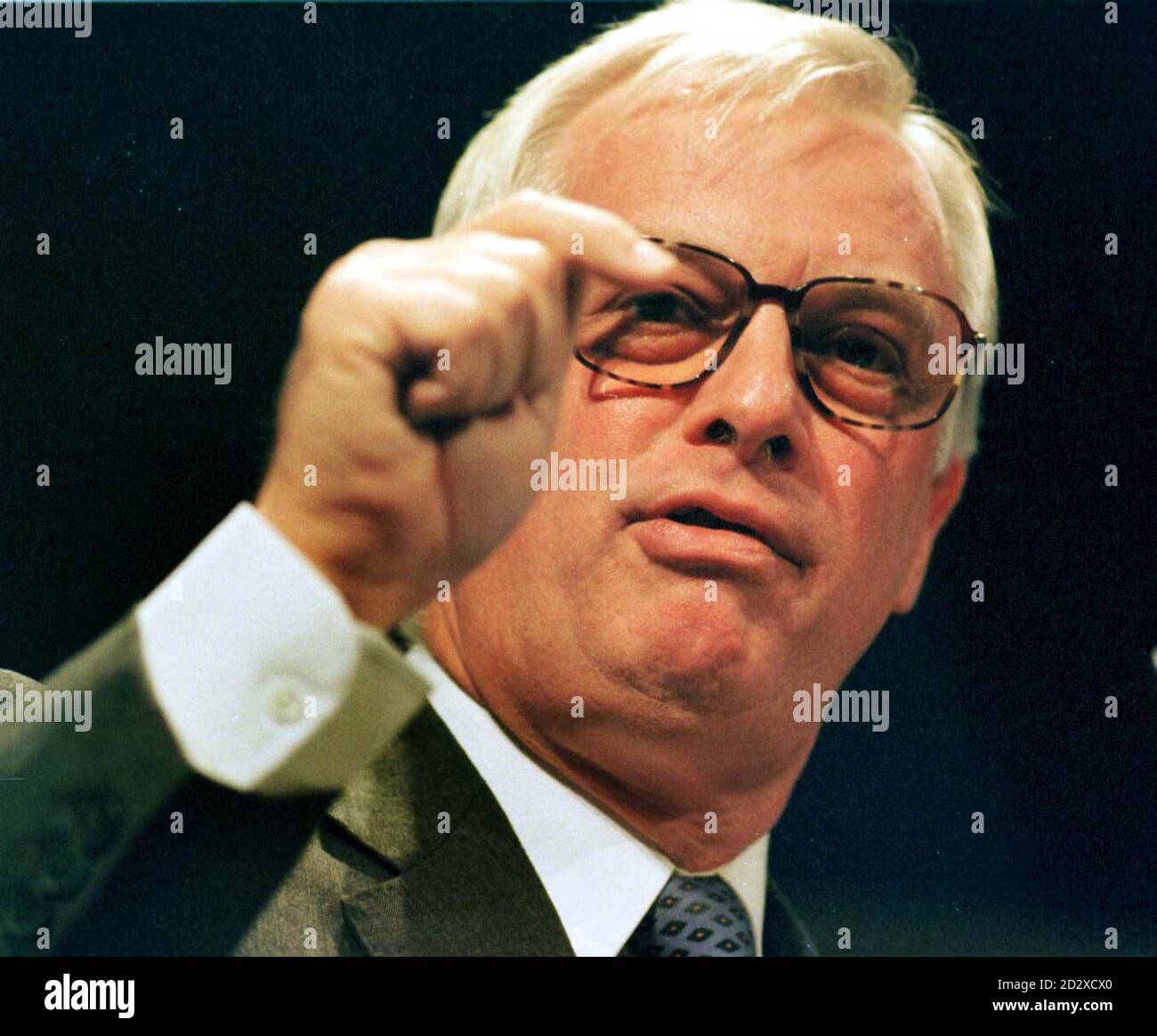 Chris Patten, Governor of Hong Kong, addresses delegates at the annual ...