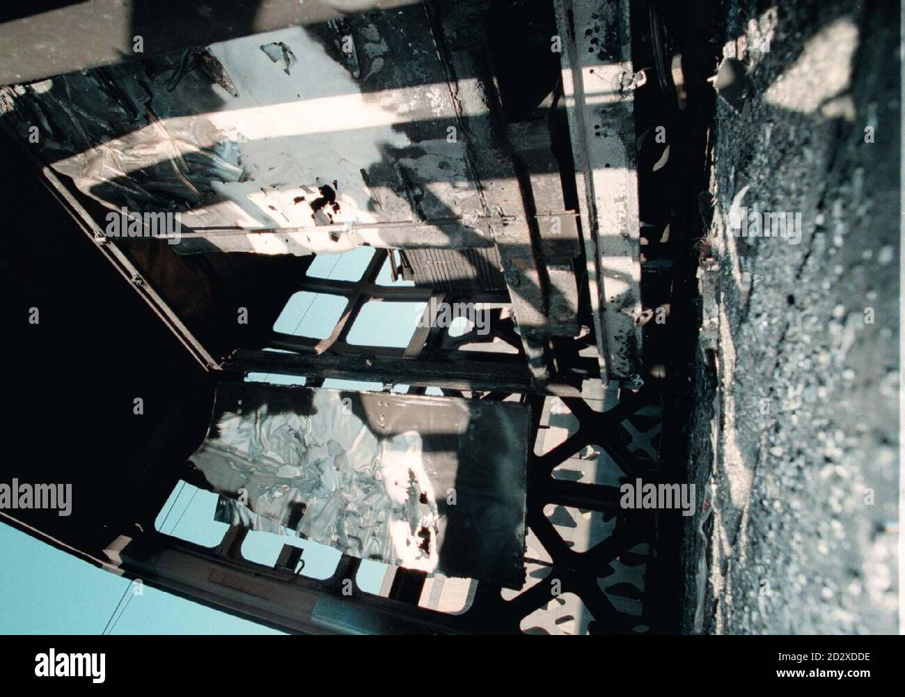 Charred container lorry reveals full scale fire hit channel tunnel hi ...