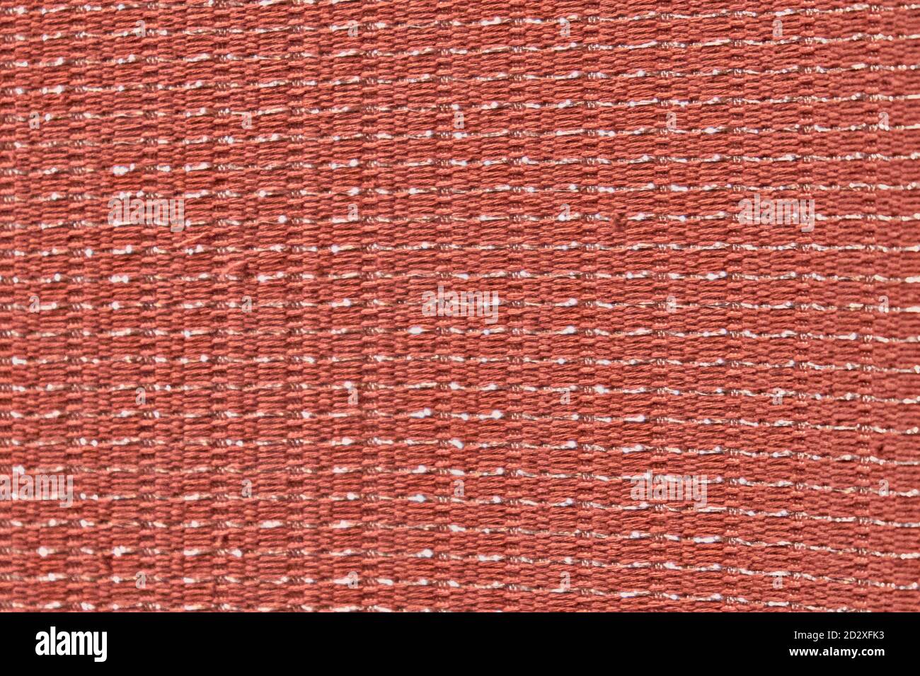 Scene curtain fabric background with metal weave. Rough woven red ...