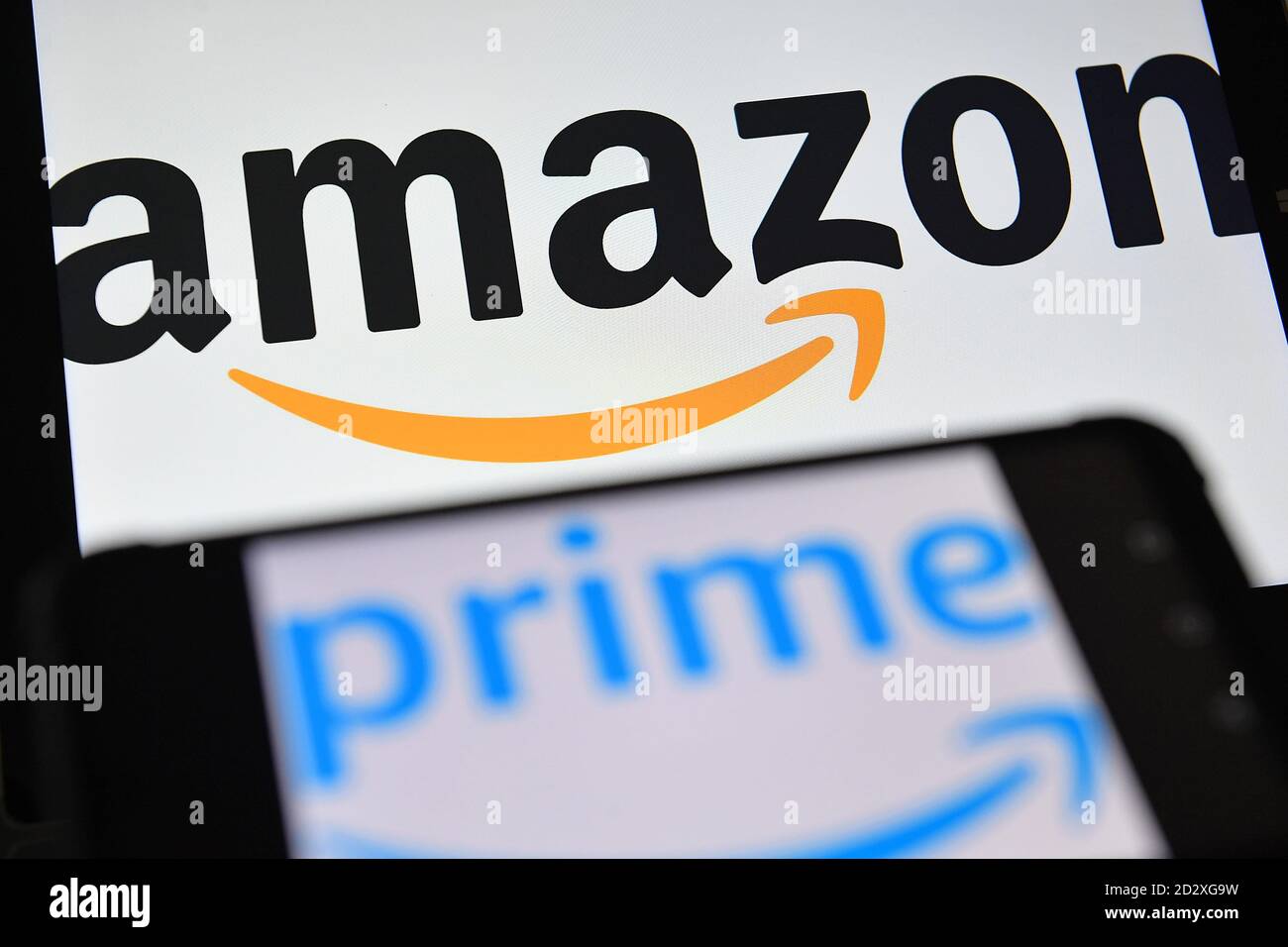 Amazon Prime displayed on screens in London, UK Stock Photo - Alamy