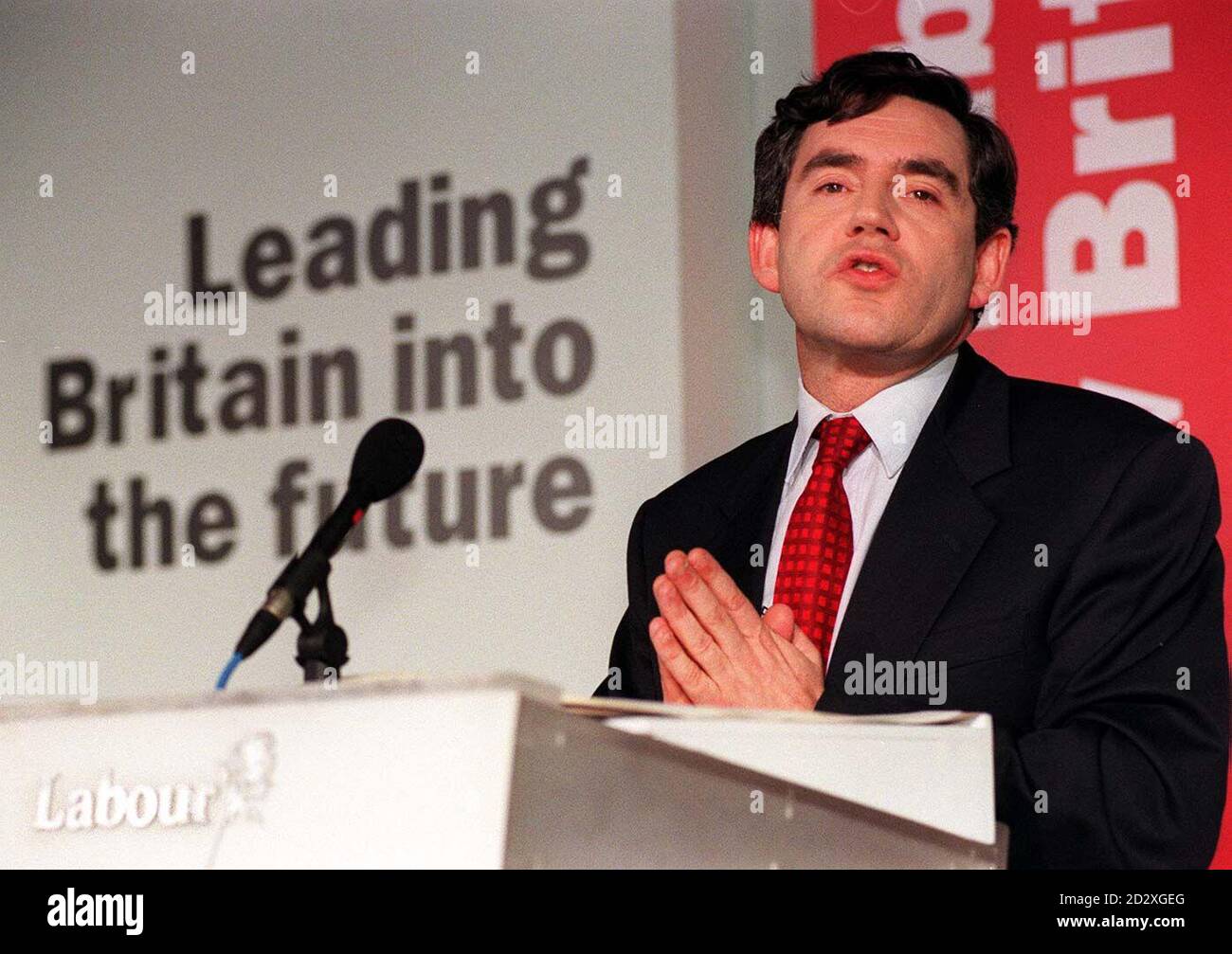 Shadow Chancellor Gordon Brown during his speech to an audience of ...