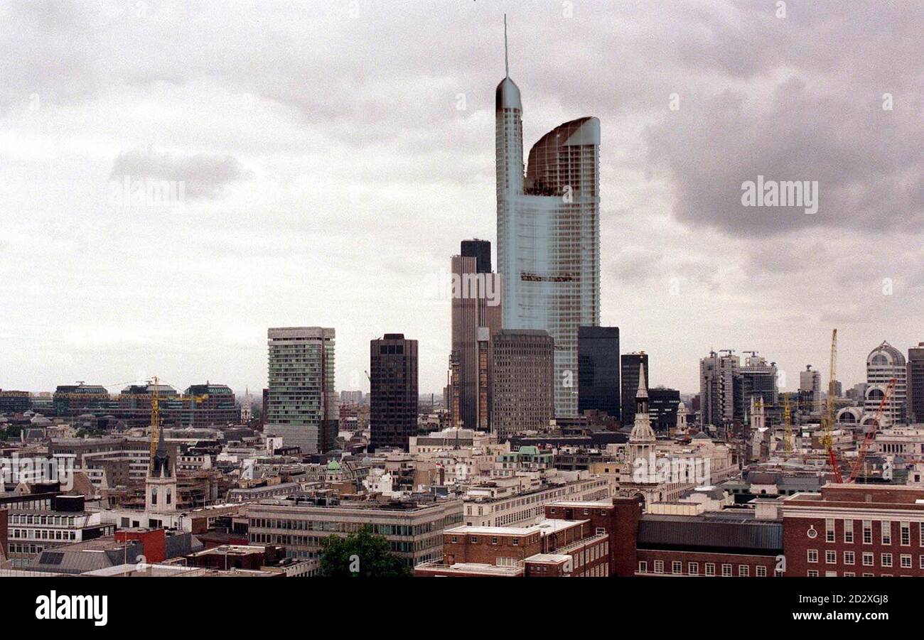 An artist's impression of the proposed London Millennium Tower which ...