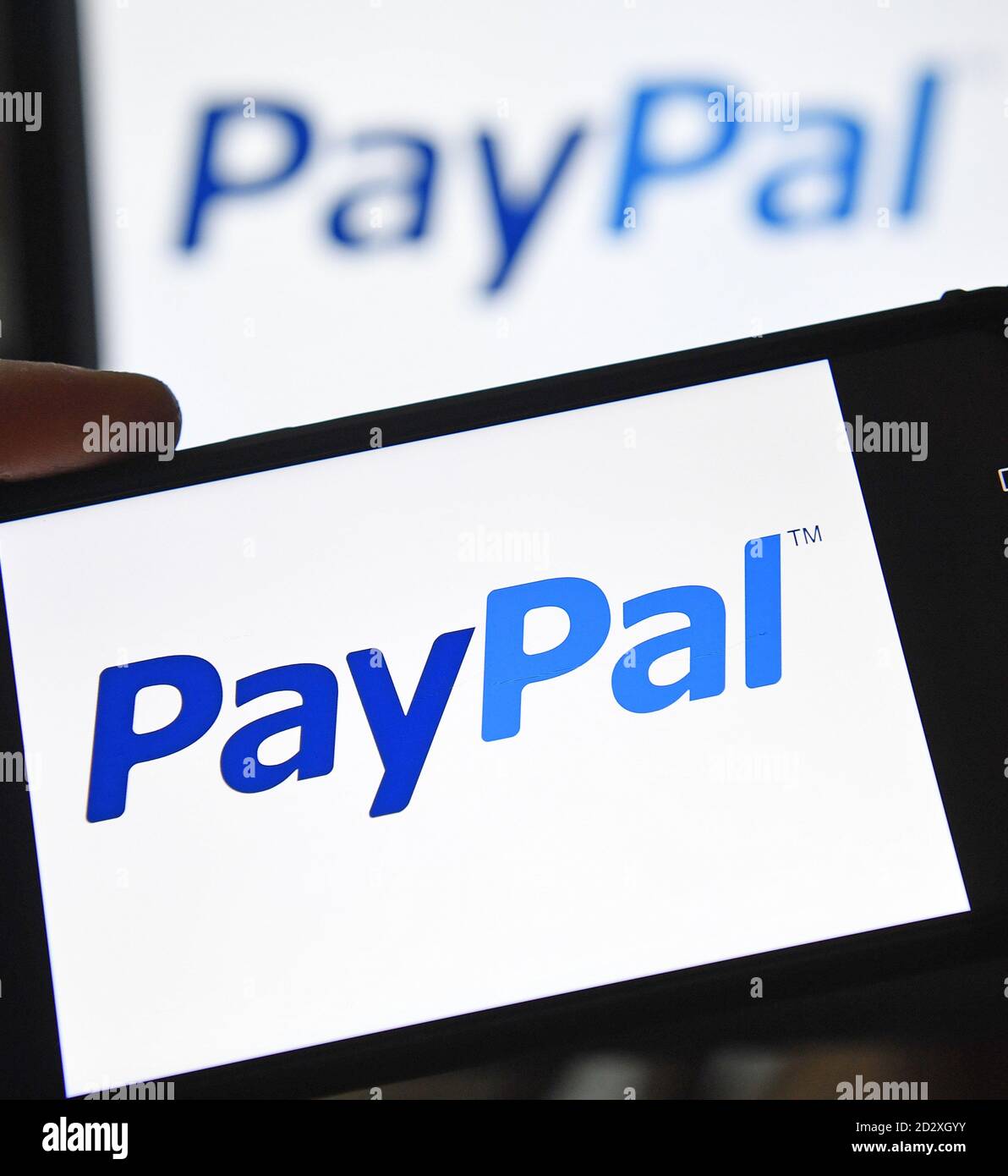 PayPal logos displayed on screens in London, UK Stock Photo - Alamy
