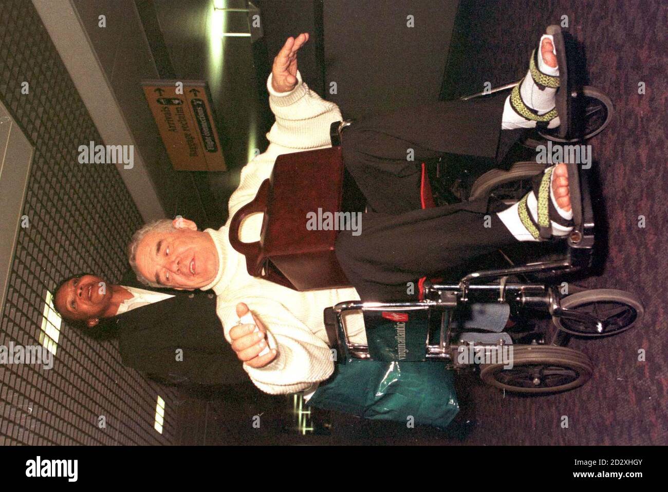 Rescued yatchsman Tony Bullimore as he arrived at Heathrow Airport this ...