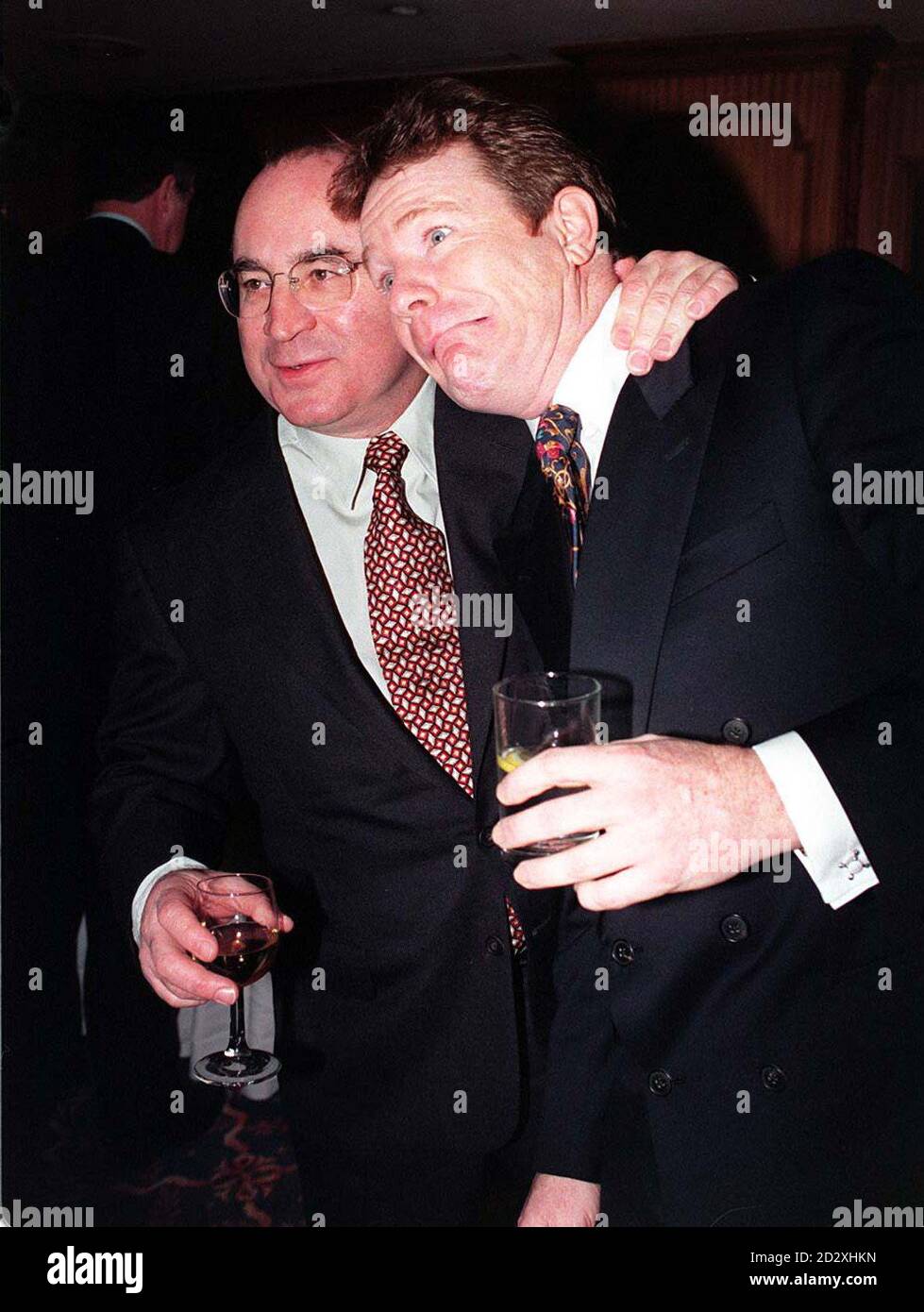 Actor Bob Hoskins (left) and Comedian Jim Davidson, after they were ...